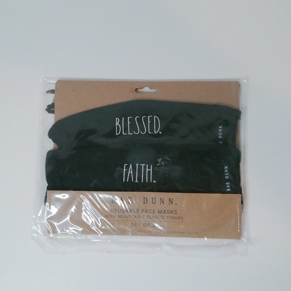 Rae Dunn | Accessories | Rae Dunn Black Reusable Blessed Faith Face ...